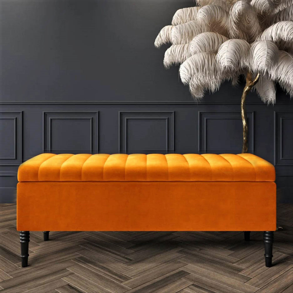 Mustard ottoman bench store