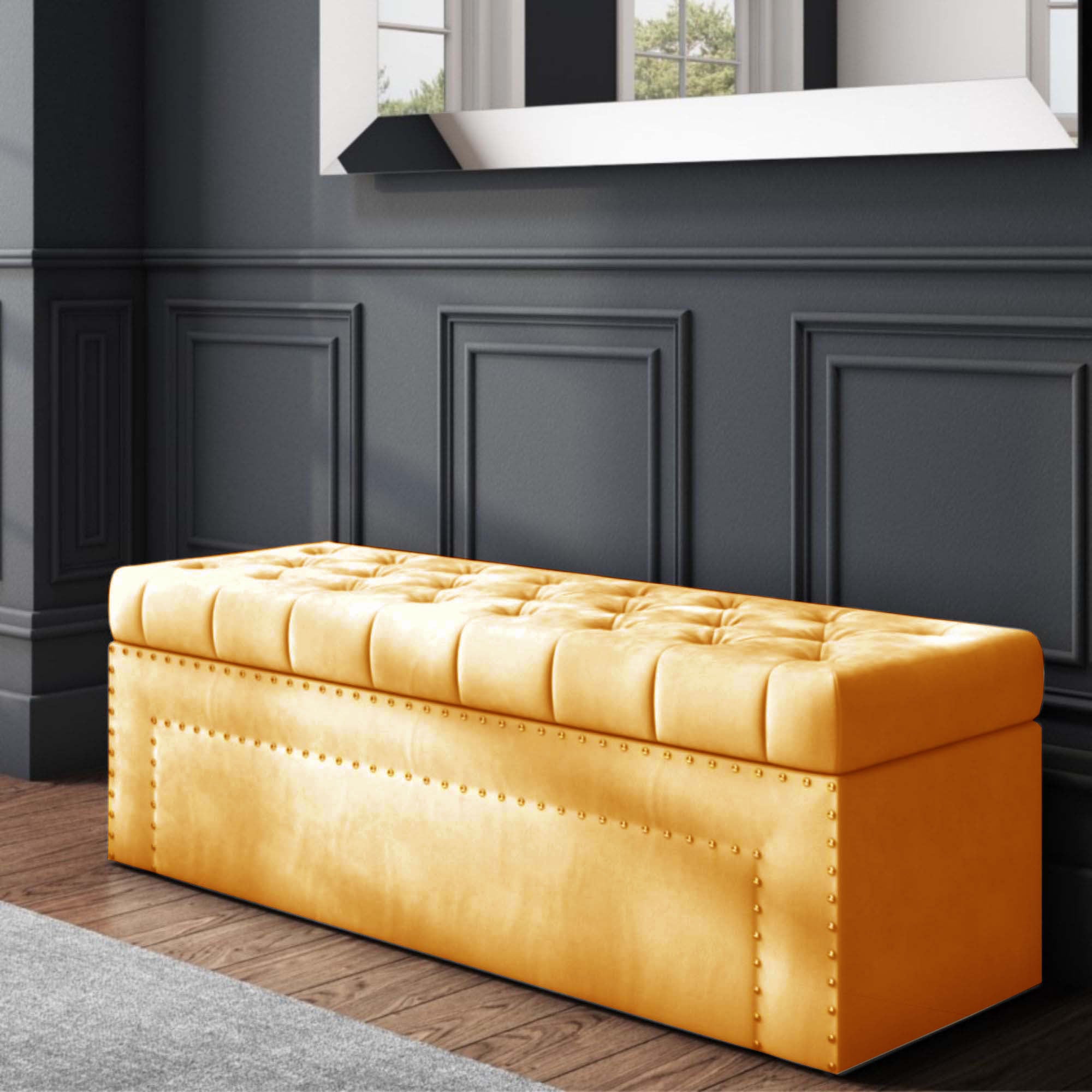 ELLA Chesterfield Upholstered Blanket Box AZ Interiors