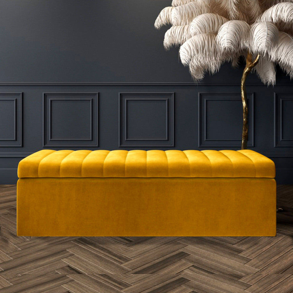 Gold ottoman storage box store